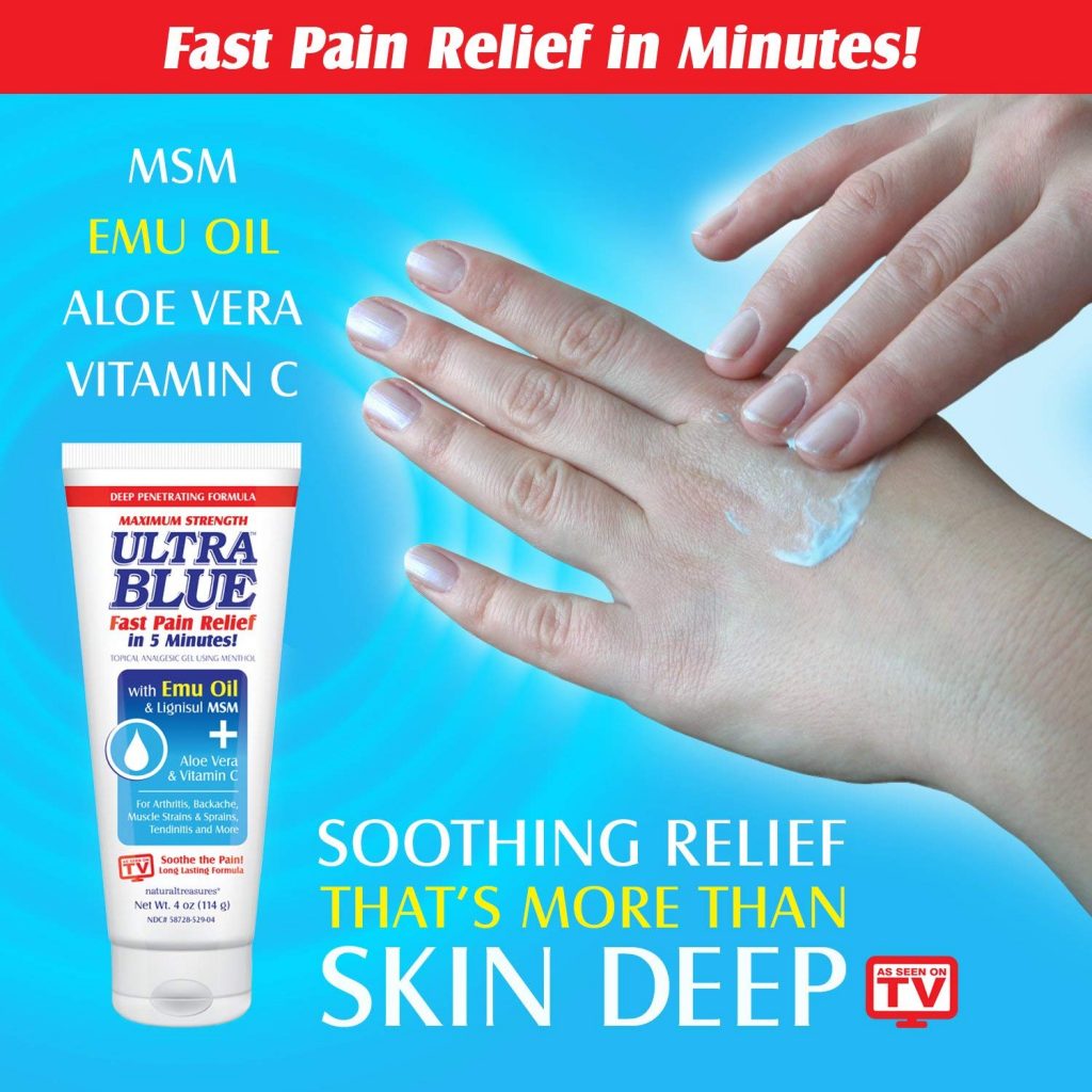 Ultra-Blue-Pain-Relief-Cream-Therapy-with-Menthol-Emu-Oil-MSM-Aloe-Vera ...